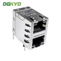 China DGKYD21Q042DE3A2DB057 Dual Port RJ45 Gigabit Network Connector with 30μ Gold Plating and -40℃ to 85℃ Temperature Range for sale