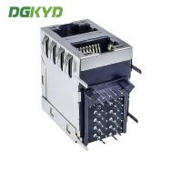 China DGKYD21Q042DE3A2DB057 Dual Port RJ45 Gigabit Network Connector with 30μ Gold Plating and -40℃ to 85℃ Temperature Range for sale