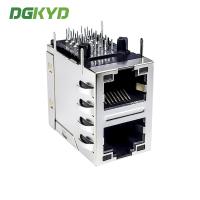 China DGKYD21Q042DE3A2DB057 Dual Port RJ45 Gigabit Network Connector with 30μ Gold Plating and -40℃ to 85℃ Temperature Range for sale
