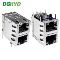 China DGKYD21Q042DE3A2DB057 Dual Port RJ45 Gigabit Network Connector with 30μ Gold Plating and -40℃ to 85℃ Temperature Range for sale