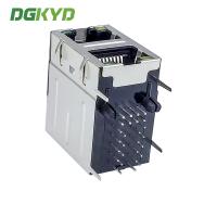 China RJ45 2x1 Modular Block Socket Connector with Gigabit Filter - 6μ Gold Plating, 10/100/1000BASE-T Ethernet for sale
