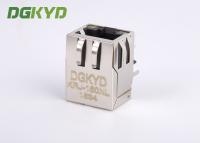 China Right Angle Shielded 8P8C RJ45 Connector with Transformer - 0.35mm Gold Contacts, 750+ Insertion Cycles for sale