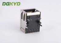 China Right Angle Shielded 8P8C RJ45 Connector with Transformer - 0.35mm Gold Contacts, 750+ Insertion Cycles for sale
