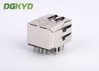 China Right Angle Shielded 8P8C RJ45 Connector with Transformer - 0.35mm Gold Contacts, 750+ Insertion Cycles for sale