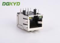 China Right Angle Shielded 8P8C RJ45 Connector with Transformer - 0.35mm Gold Contacts, 750+ Insertion Cycles for sale
