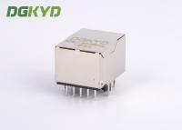 China Single Port Gigabit Ethernet 10 Pins PCB RJ45 Modular Jack, G/Y Led for sale