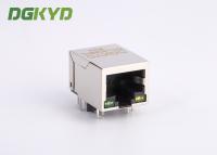 China Single Port Gigabit Ethernet 10 Pins PCB RJ45 Modular Jack, G/Y Led for sale