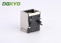 China Single Port Gigabit Ethernet 10 Pins PCB RJ45 Modular Jack, G/Y Led for sale