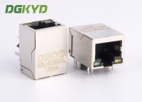 China Single Port Gigabit Ethernet 10 Pins PCB RJ45 Modular Jack, G/Y Led for sale