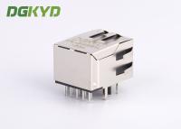 China Gigabit 8 Core Single-Port RJ45 Connector 21.05mm Depth Shield Tabs Green-Yellow LEDs for sale
