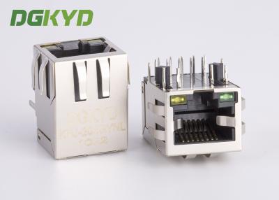 China 1000Mb Cat6 RJ45 Modular Jack with Integrated Magnetics - 21.3mm Length, -40℃ to +85℃ Operating Range for sale