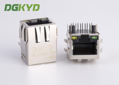 China Right Angle CAT6 RJ45 Modular Connector with Transformer for Monitor Systems - 90-Degree 250MHz for sale
