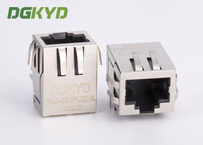 China Single Port 10/100BASE-T RJ45 Connector with Integrated Magnetics & PoE - 21.3mm Length, 8 Contacts for sale