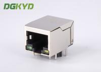China Metal Shield Female 1x1 Tab Down 100Base PoE RJ45 Network Jack with LED for Set-top Box for sale