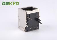 China Metal Shield Female 1x1 Tab Down 100Base PoE RJ45 Network Jack with LED for Set-top Box for sale