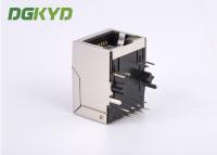 China 90 Degree Side Entry 100 Megabit RJ45 Connector with Integrated Magnetics - 140W PoE Single Port for sale