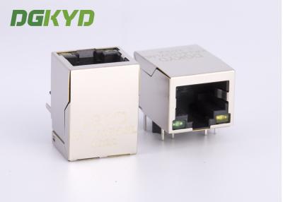 China 90 Degree Side Entry 100 Megabit RJ45 Connector with Integrated Magnetics - 140W PoE Single Port for sale