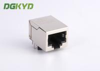 China Panel Mount Single Port PoE RJ45 Ethernet Connector with 10/100base-T transformer for sale