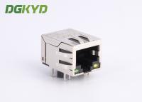 China 10/100BASE Tab Down Transformer RJ45 Network Connector with LED - 0.35mm Gold Pin, IEEE 802.3u Compliant for sale