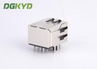 China 10/100BASE Tab Down Transformer RJ45 Network Connector with LED - 0.35mm Gold Pin, IEEE 802.3u Compliant for sale