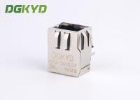 China 10/100BASE Tab Down Transformer RJ45 Network Connector with LED - 0.35mm Gold Pin, IEEE 802.3u Compliant for sale