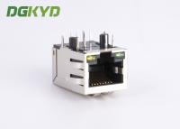 China 10/100BASE Tab Down Transformer RJ45 Network Connector with LED - 0.35mm Gold Pin, IEEE 802.3u Compliant for sale