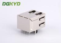 China 21.3mm Tap Up RJ45 Ethernet Connector with 10/100Base Transformer and PoE - 0.35mm Gold Pin with 750+ Cycle Life for sale