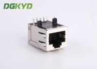 China 21.3mm Tap Up RJ45 Ethernet Connector with 10/100Base Transformer and PoE - 0.35mm Gold Pin with 750+ Cycle Life for sale