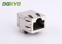 China 21.3mm Tap Up RJ45 Ethernet Connector with 10/100Base Transformer and PoE - 0.35mm Gold Pin with 750+ Cycle Life for sale