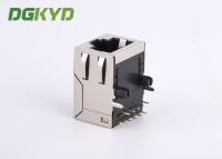 China 21.3mm Tap Up RJ45 Ethernet Connector with 10/100Base Transformer and PoE - 0.35mm Gold Pin with 750+ Cycle Life for sale