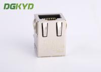 China 21.3mm Tap Up RJ45 Ethernet Connector with 10/100Base Transformer and PoE - 0.35mm Gold Pin with 750+ Cycle Life for sale
