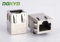 China 21.3mm Tap Up RJ45 Ethernet Connector with 10/100Base Transformer and PoE - 0.35mm Gold Pin with 750+ Cycle Life for sale