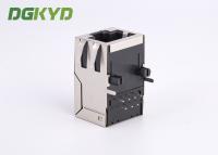 China PCB Surface Mount RJ45 Ethernet Connector Shielded with Internal Magnetics - 0.35mm Pin, 6μm Gold Plating for sale