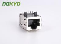 China PCB Surface Mount RJ45 Ethernet Connector Shielded with Internal Magnetics - 0.35mm Pin, 6μm Gold Plating for sale