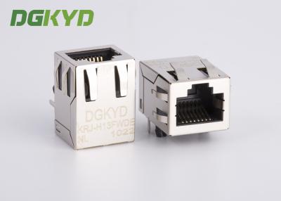 China 100 BASE LAN RJ45 Connector with Transformer - 0.35mm Gold Plated Contacts, UL94V-0 Rated for sale