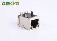 China Right Angle CAT5e RJ45 Ethernet Connector female Jack with Led , Network Filter for sale