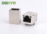 China Right Angle CAT5e RJ45 Ethernet Connector female Jack with Led , Network Filter for sale