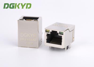 China Right Angle CAT5e RJ45 Ethernet Connector female Jack with Led , Network Filter for sale