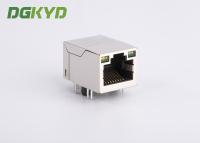 China Right Angle CAT5e RJ45 Ethernet Connector female Jack with Led , Network Filter for sale