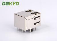 China 21.4mm Tab-Up 100Base 1x1 Modular RJ45 Jack Connector with LEDs Side Entry for sale