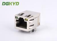 China 21.4mm Tab-Up 100Base 1x1 Modular RJ45 Jack Connector with LEDs Side Entry for sale