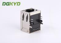 China 21.4mm Tab-Up 100Base 1x1 Modular RJ45 Jack Connector with LEDs Side Entry for sale