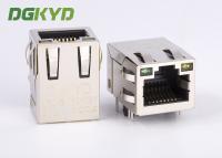 China 21.4mm Tab-Up 100Base 1x1 Modular RJ45 Jack Connector with LEDs Side Entry for sale