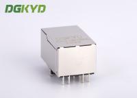 China Metal Shielded RJ45 Magnetics Connector with 8-Position PoE Support and 750+ Cycle Gold Plating for 10/100/1000/10G BASE-T Networks for sale