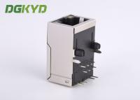 China Metal Shielded RJ45 Magnetics Connector with 8-Position PoE Support and 750+ Cycle Gold Plating for 10/100/1000/10G BASE-T Networks for sale