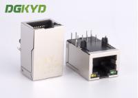 China Metal Shielded RJ45 Magnetics Connector with 8-Position PoE Support and 750+ Cycle Gold Plating for 10/100/1000/10G BASE-T Networks for sale