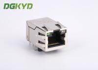 China 1x1 Gigabit Network Jack RJ45 with Internal Magnetics - 0.35mm Gold Contacts, 350μH OCL for sale