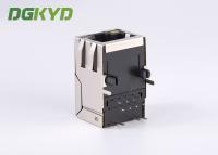 China 100M Cat5 Ethernet Magnetic RJ45 Shielded Connector Module with LED - 21.3mm Length, 8-Position PCB Mount for sale