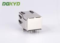 China 100M Cat5 Ethernet Magnetic RJ45 Shielded Connector Module with LED - 21.3mm Length, 8-Position PCB Mount for sale
