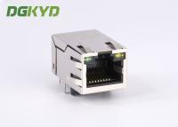 China 100M Cat5 Ethernet Magnetic RJ45 Shielded Connector Module with LED - 21.3mm Length, 8-Position PCB Mount for sale